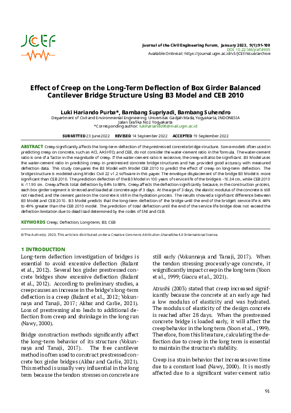 (PDF) Effect Of Creep On The Long-Term Deflection Of Box Girder ...