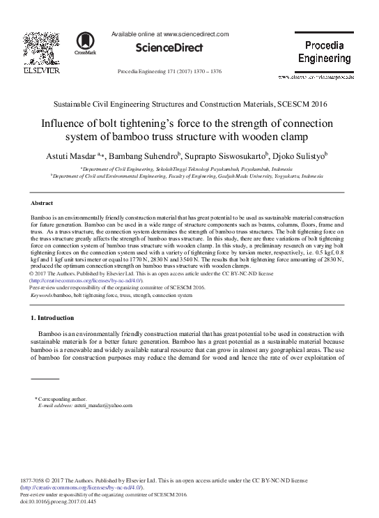 (PDF) Influence of Bolt Tightening's Force to the Strength of ...