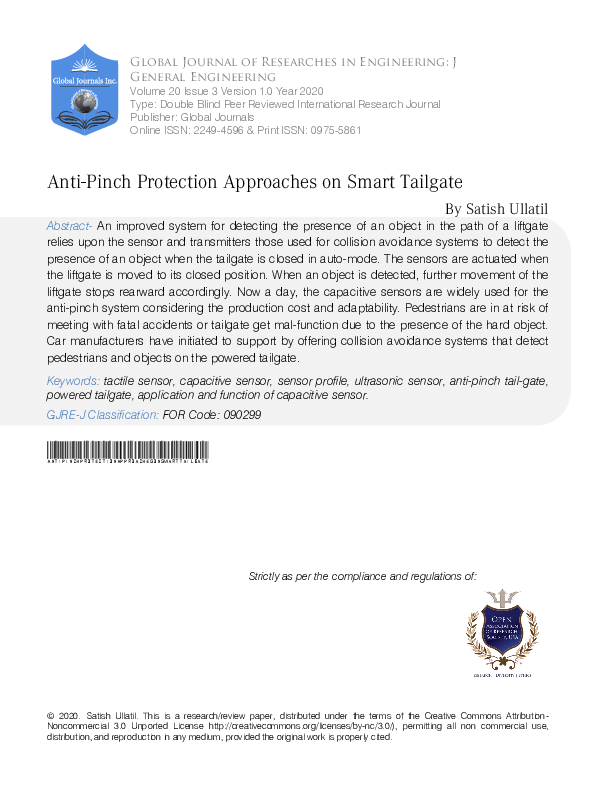 (PDF) Anti-Pinch Protection Approaches on Smart Tailgate