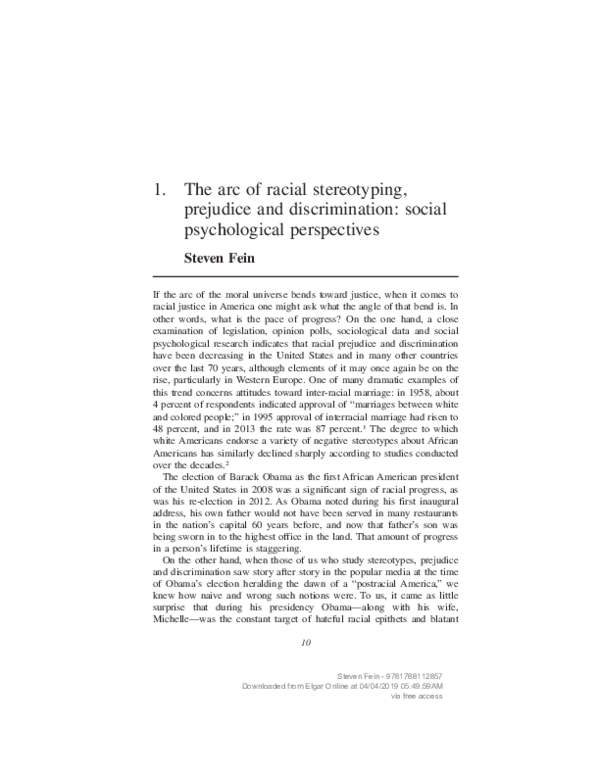 (PDF) The arc of racial stereotyping, prejudice and discrimination ...