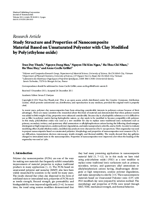 (PDF) Study Structure and Properties of Nanocomposite Material Based on ...