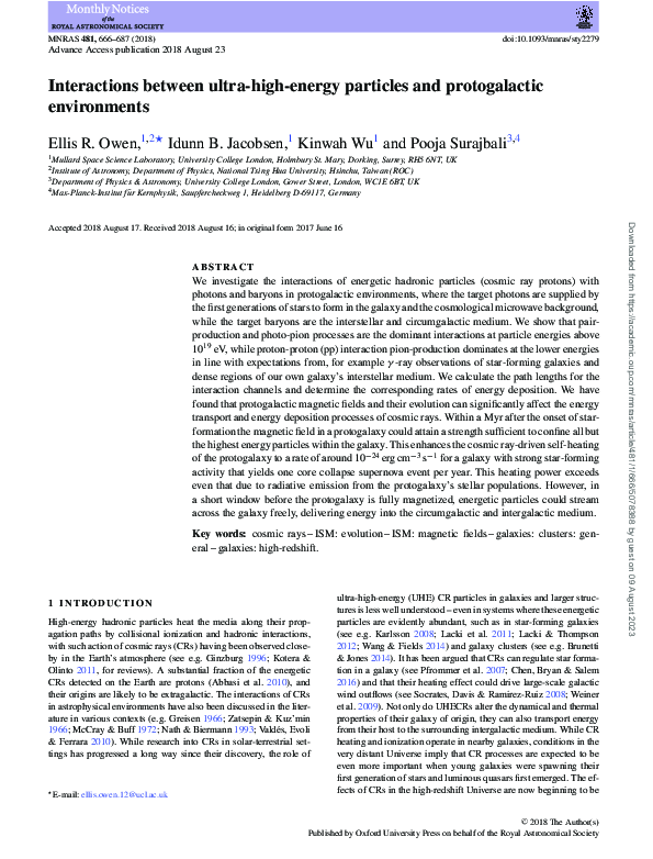 (PDF) Interactions between ultra-high-energy particles and ...
