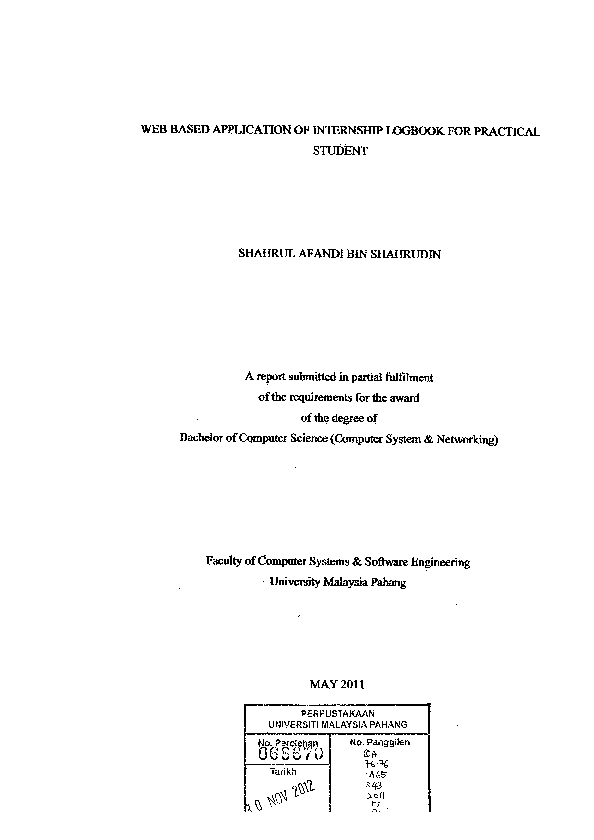 (PDF) Web based application of internship logbook for practical