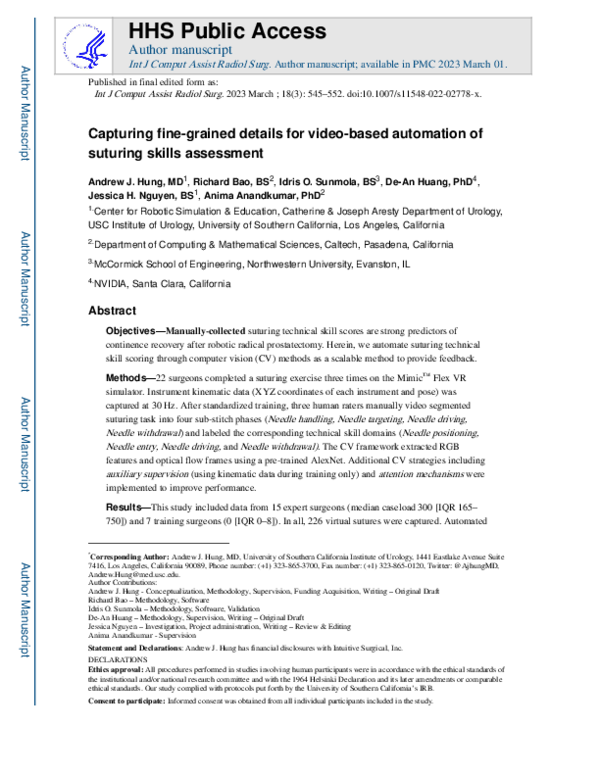 (PDF) Capturing fine-grained details for video-based automation of ...