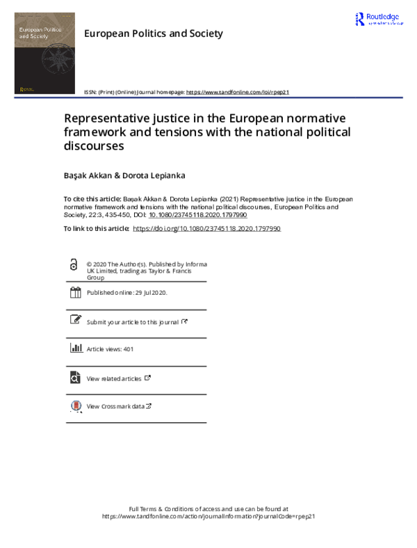 (PDF) Representative justice in the European normative framework and ...