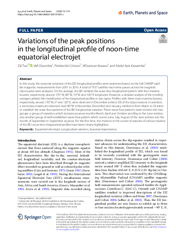 (PDF) Variations of the peak positions in the longitudinal profile of ...