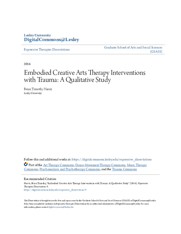 (PDF) Embodied creative arts therapy interventions with trauma: A ...