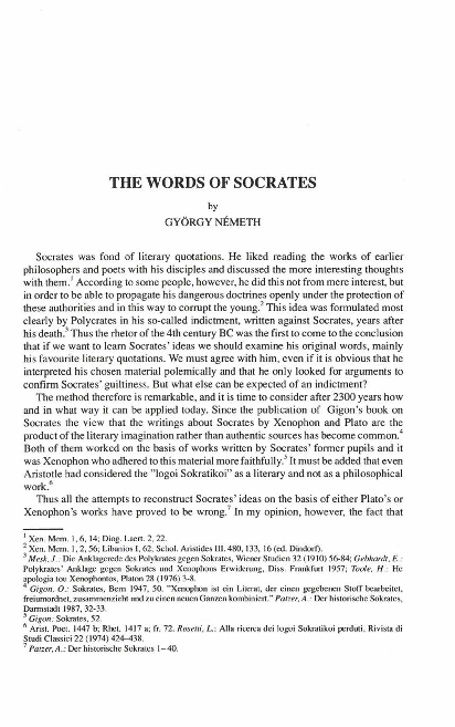(PDF) The Words of Socrates