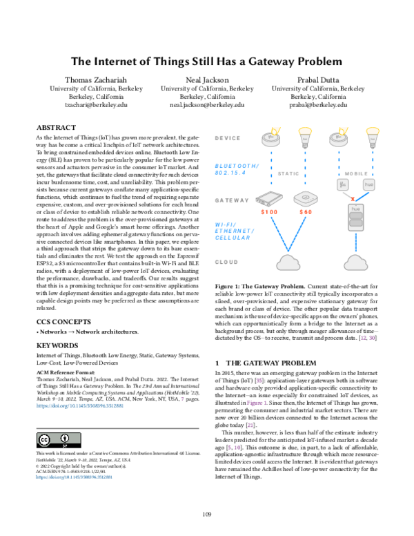 (PDF) The internet of things still has a gateway problem