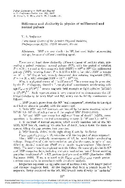 (PDF) Difference and similarity in physics of millisecond and normal ...