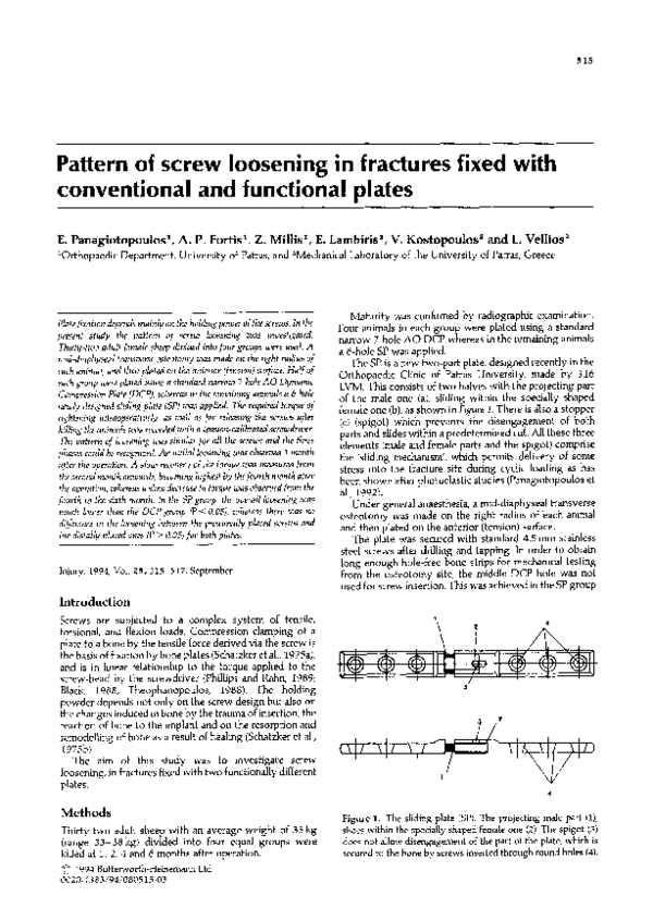 (PDF) Pattern of screw loosening in fractures fixed with conventional ...