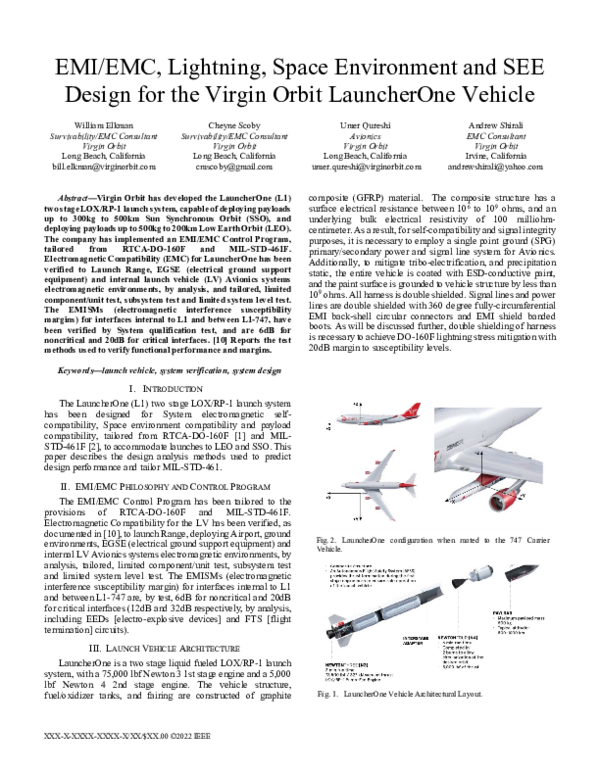 (PDF) EMI/EMC, Lightning, Space Environment and SEE Design for the ...