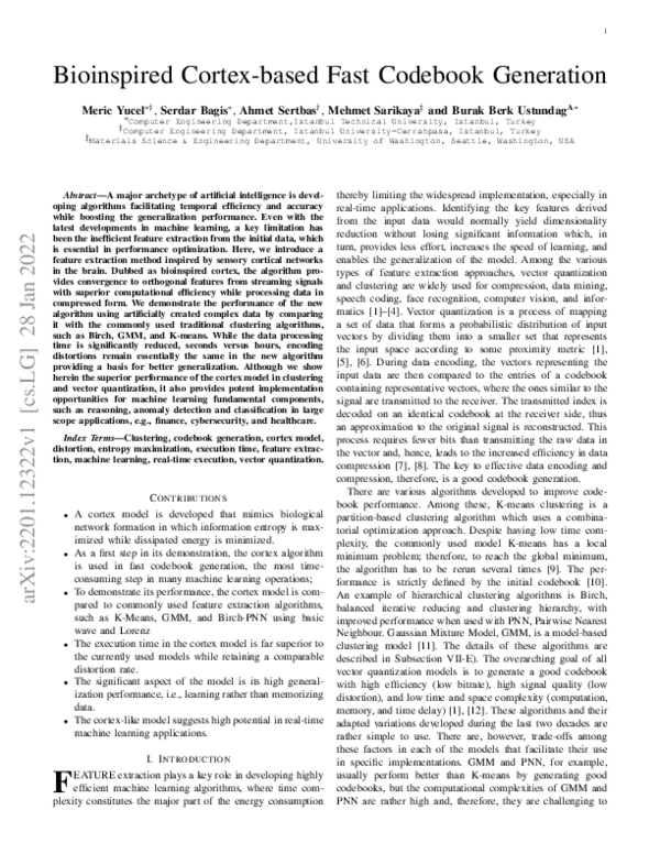 Pdf Bioinspired Cortex Based Fast Codebook Generation Ahmet Sertbaş