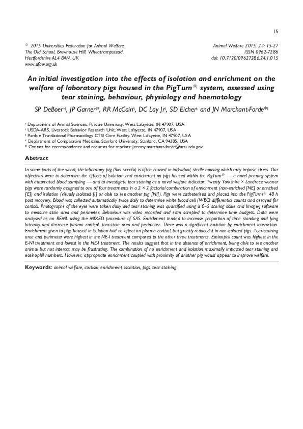 (PDF) An initial investigation into the effects of isolation and ...