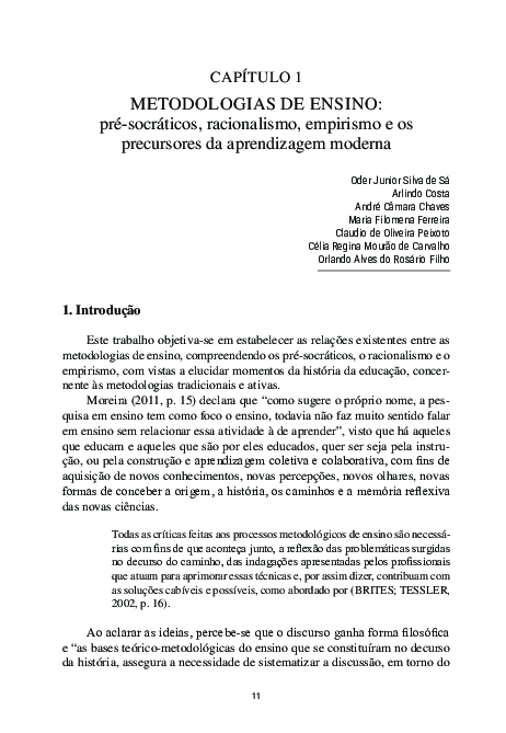 (PDF) Capítulo I - Metodologias de Ensino