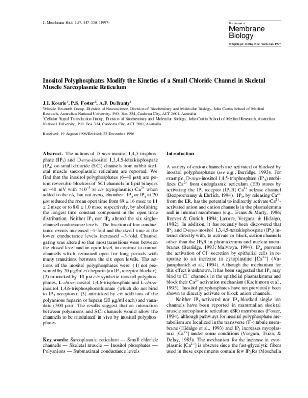(PDF) Inositol Polyphosphates Modify the Kinetics of a Small Chloride ...