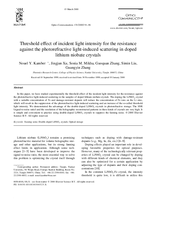 (PDF) Threshold effect of incident light intensity for the resistance against the ...