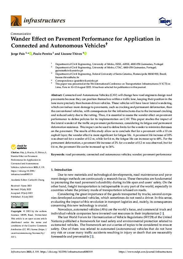 (PDF) Wander Effect on Pavement Performance for Application in ...