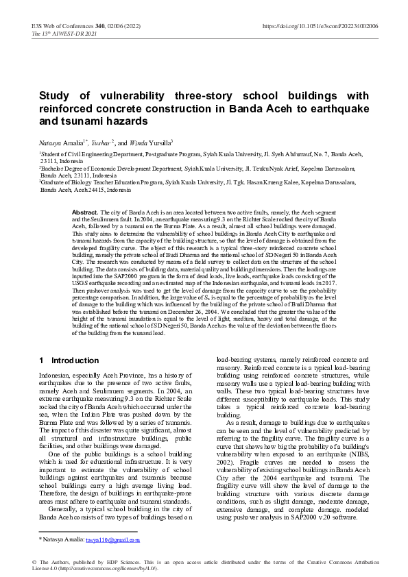 (PDF) Study of vulnerability three-story school buildings with reinforced concrete construction ...