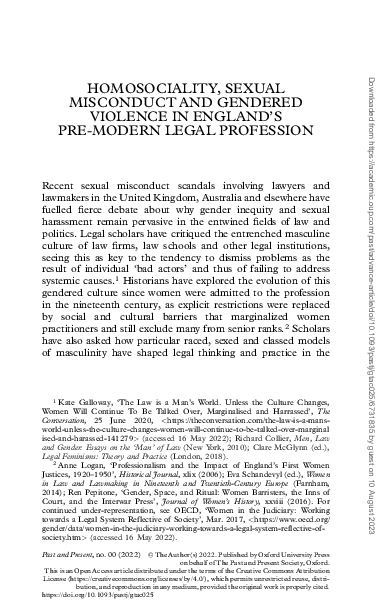 (PDF) Homosociality, Sexual Misconduct and Gendered Violence in England ...