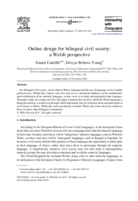 (PDF) Online design for bilingual civil society: a Welsh perspective