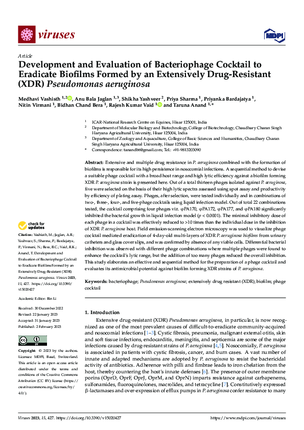 (PDF) Development and Evaluation of Bacteriophage Cocktail to Eradicate ...