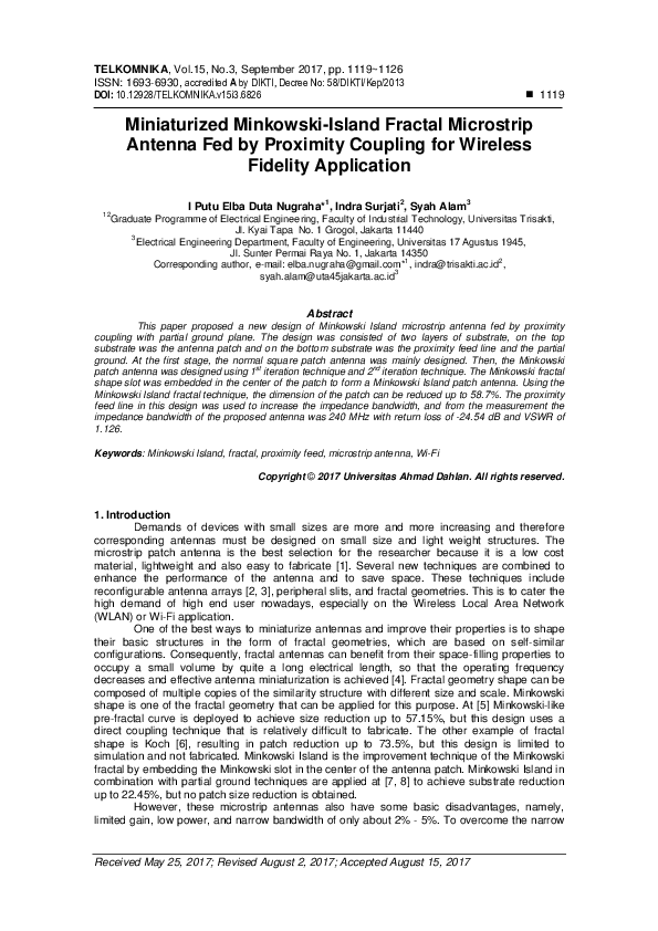 (PDF) Miniaturized Minkowski-Island Fractal Microstrip Antenna Fed by ...
