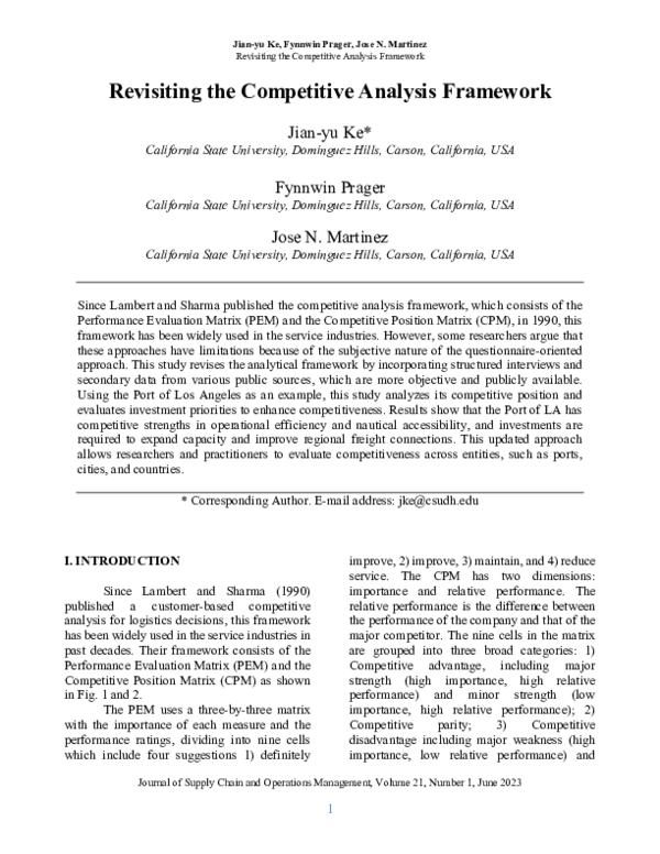 (PDF) Revisiting the Competitive Analysis Framework