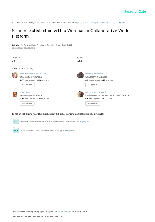 (PDF) Student Satisfaction with a Web-based Collaborative Work Platform