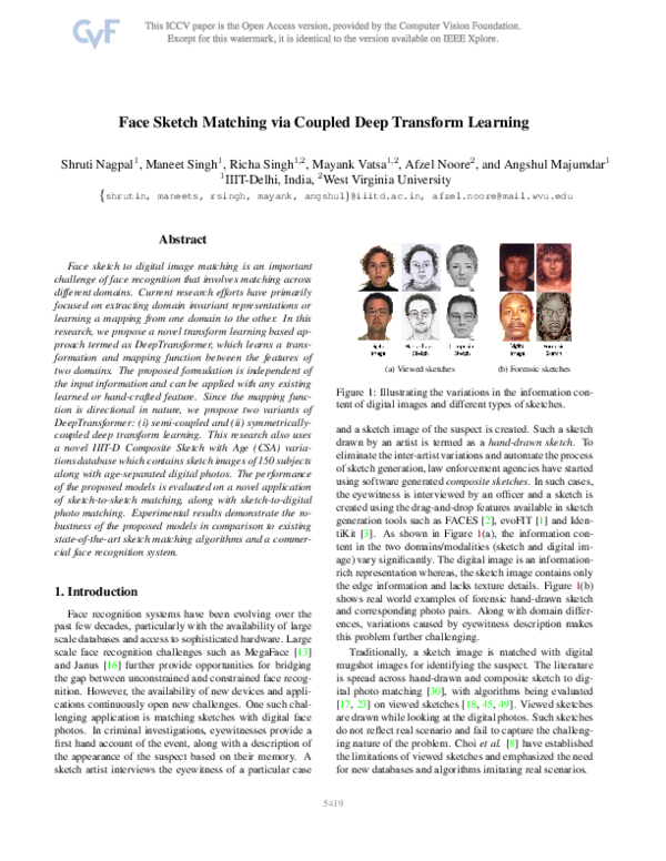 (PDF) Coupled Learning for Face Sketch Matching