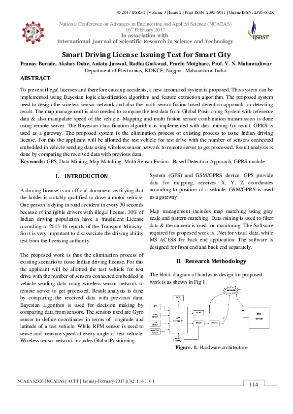 (PDF) Smart Driving License Issuing Test for Smart City