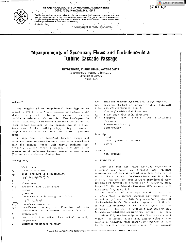 (PDF) Effect of Wake Disturbance Frequency on the Secondary Flow Vortex ... (PDF) Effect of Wake Disturbance Frequency on the Secondary Flow Vortex ...