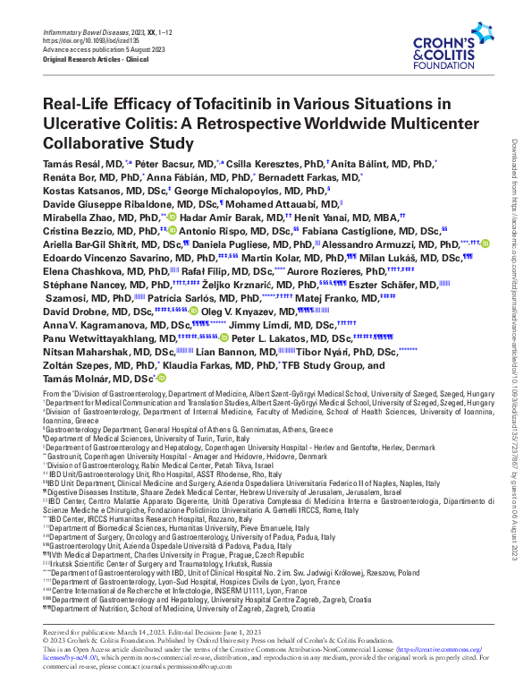 (PDF) Real-Life Efficacy of Tofacitinib in Various Situations in ...