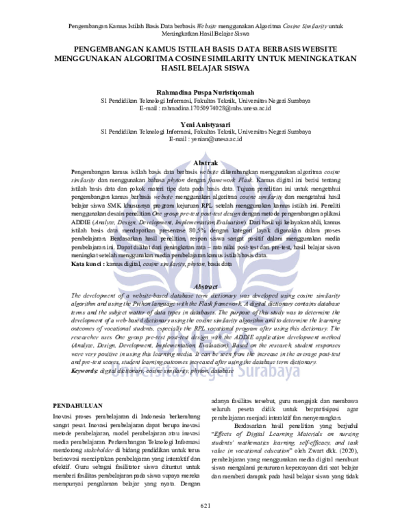 (PDF) Pengembangan Kamus Istilah Basis Data Berbasis Website ...