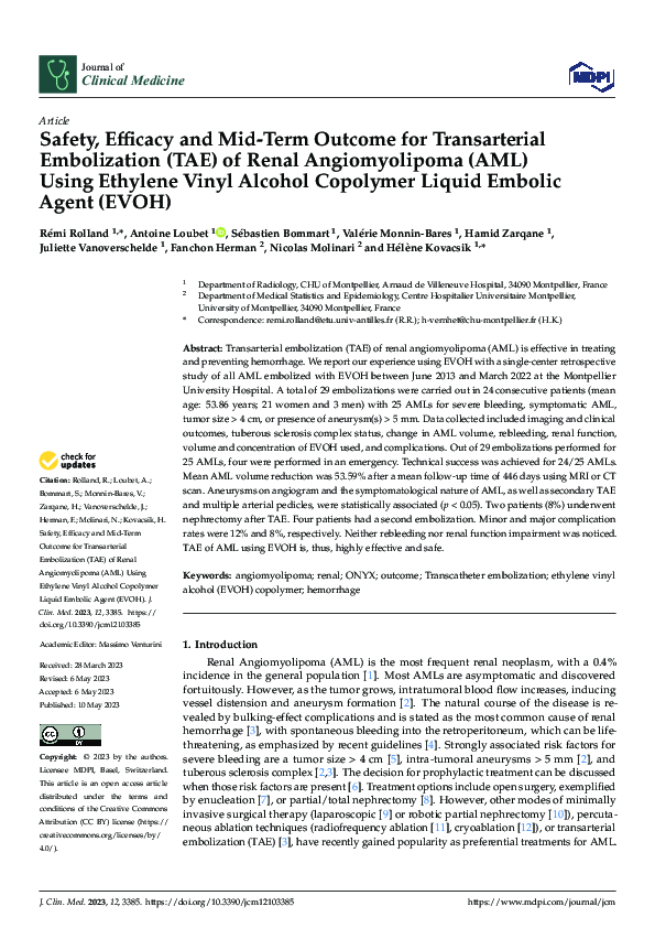 (PDF) Safety, Efficacy and Mid-Term Outcome for Transarterial ...