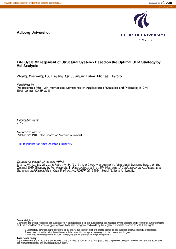 (PDF) Life Cycle Management of Structural Systems Based on the Optimal ...