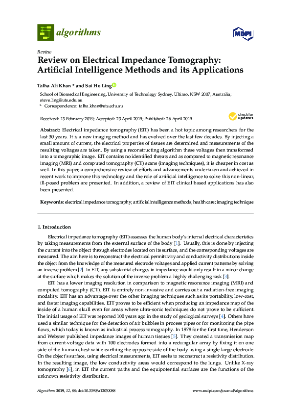 (PDF) Review on Electrical Impedance Tomography: Artificial Intelligence Methods and its ...