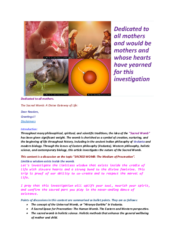 (DOC) Sacred Womb-Divine Gateway of Life