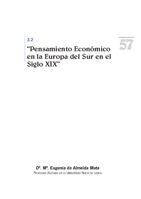 (PDF) Pensamiento económico en la Europa del Sur en el siglo XIX | Maria Eugénia D A Mata ...