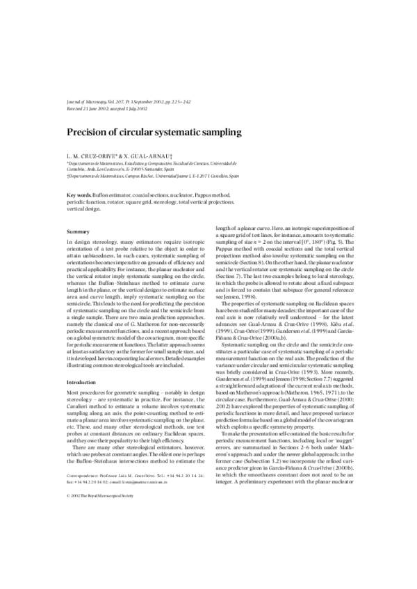 (PDF) Precision of circular systematic sampling