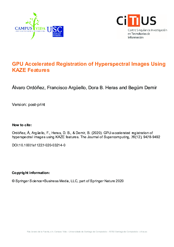 (PDF) GPU-accelerated registration of hyperspectral images using KAZE features