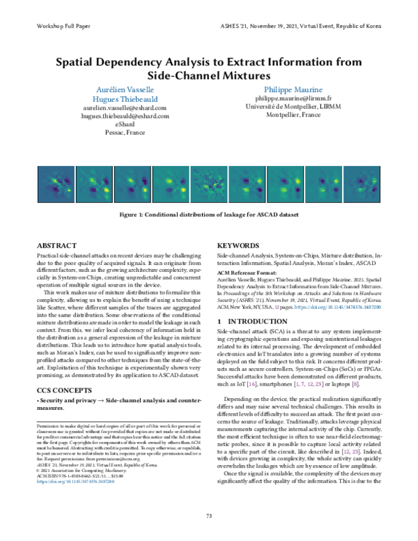 (PDF) Spatial Dependency Analysis to Extract Information from Side-Channel Mixtures