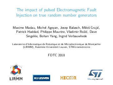(PDF) The Impact of Pulsed Electromagnetic Fault Injection on True Random Number Generators