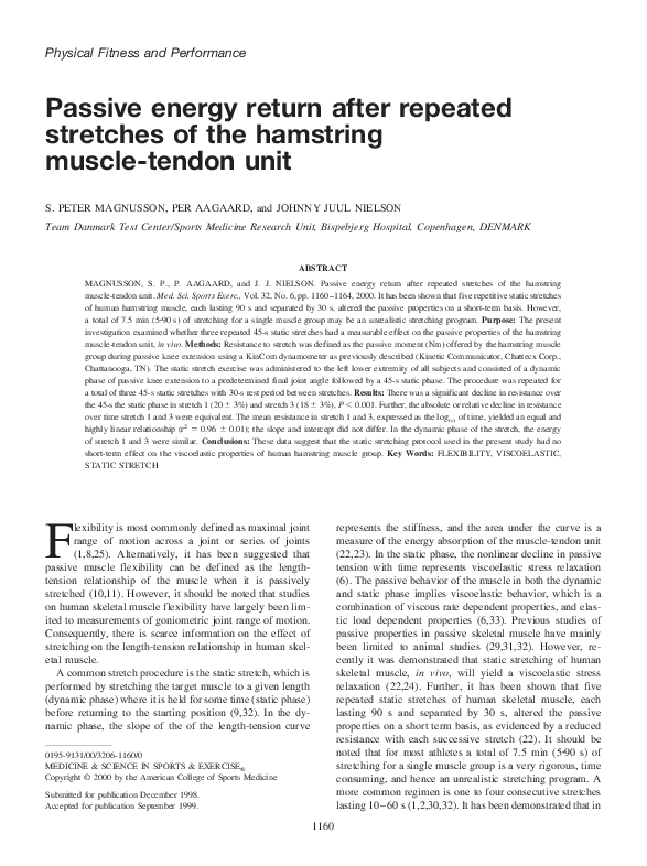 (PDF) Passive energy return after repeated stretches of the hamstring ...