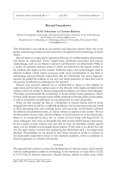 (PDF) Beyond boundaries