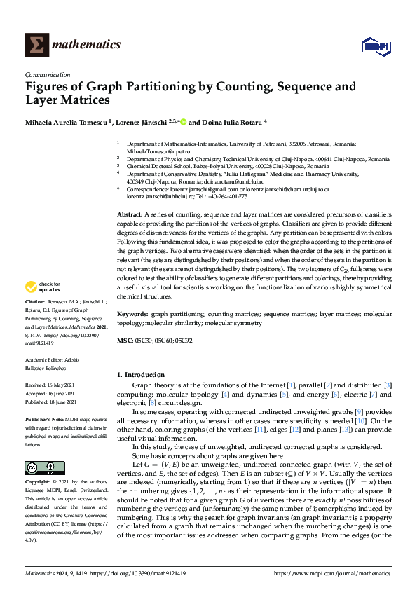 (PDF) Figures of Graph Partitioning by Counting, Sequence and Layer Matrices