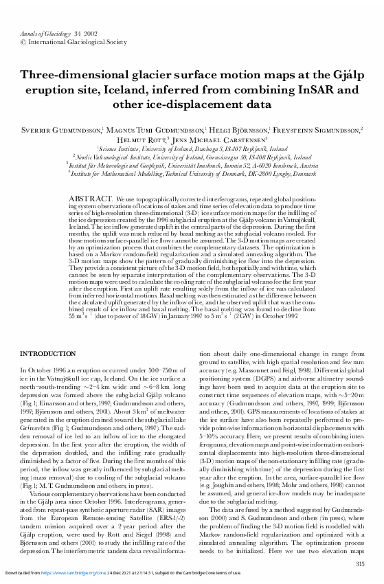 (PDF) Three-dimensional glacier surface motion maps at the Gjálp ...