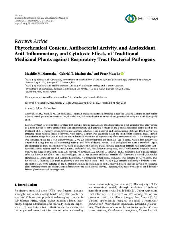 (PDF) Phytochemical Content, Antibacterial Activity, and Antioxidant ...