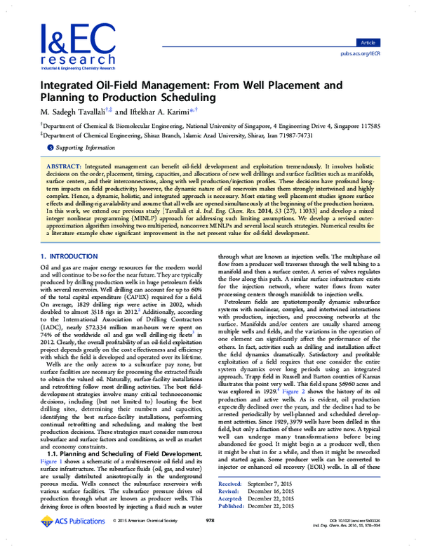 (PDF) Integrated Oil-Field Management: From Well Placement and Planning ...
