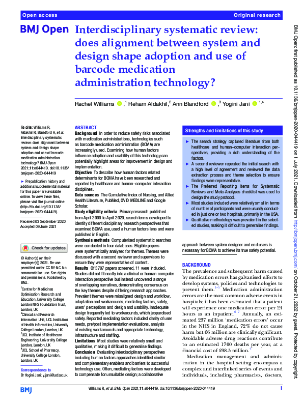 (PDF) Interdisciplinary systematic review: does alignment between ...